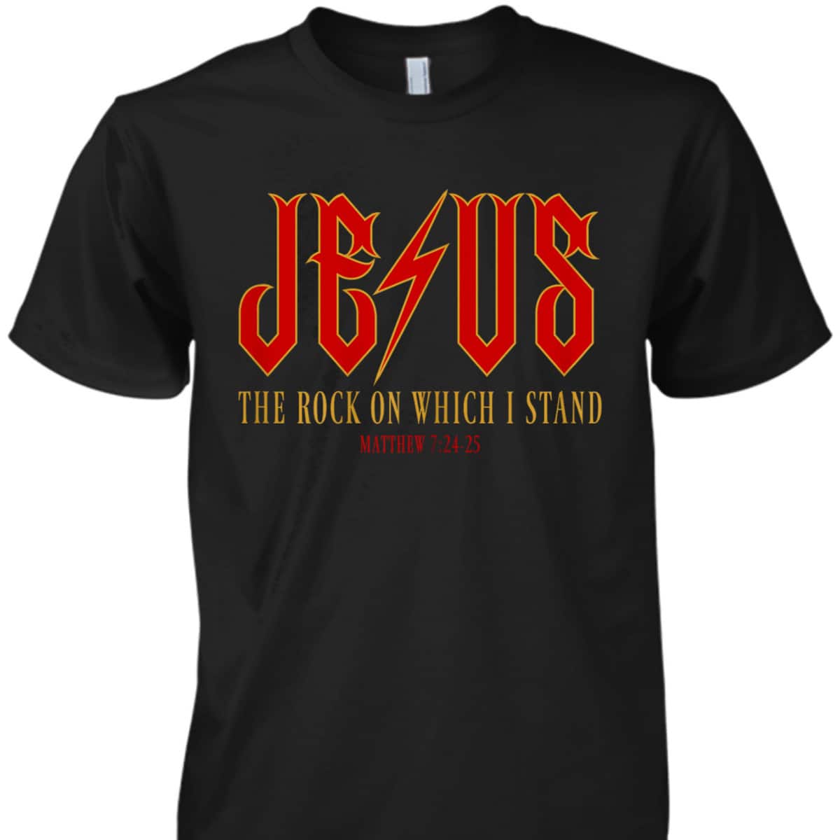 Christian Jesus Rock Band Matthew 7:24 Retro Vintage Bible Verse T ...