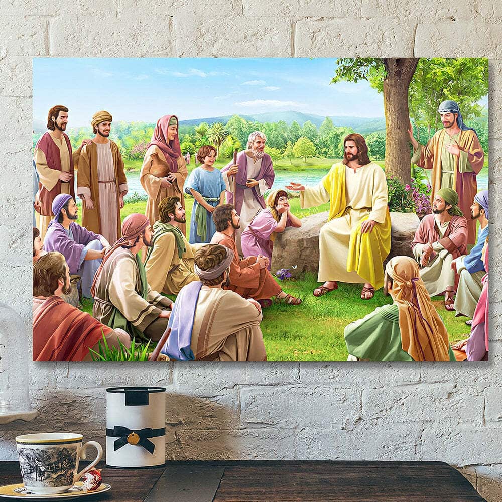 Jesus Preaching Jesus Christ Faith Printed Poster For Christian - PODRoyal