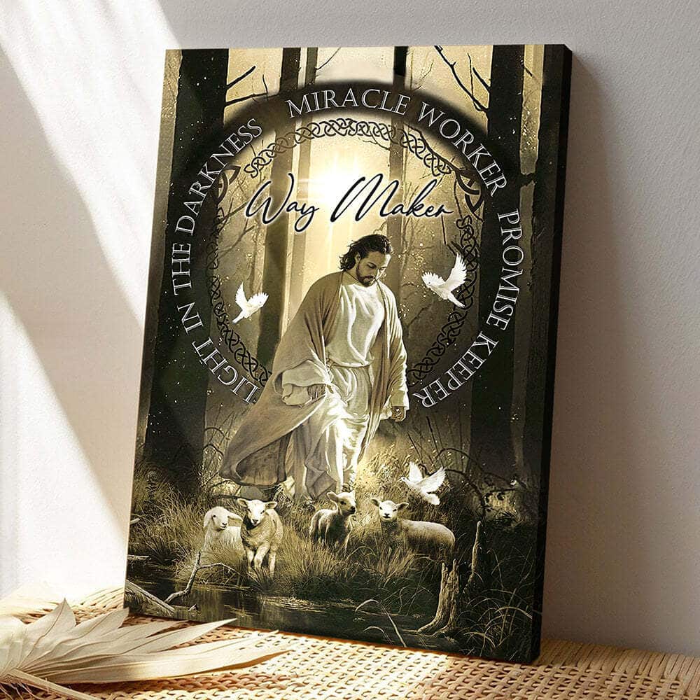 Jesus Christian Jesus Christ Way Maker Bible Verse Canvas Print - PODRoyal