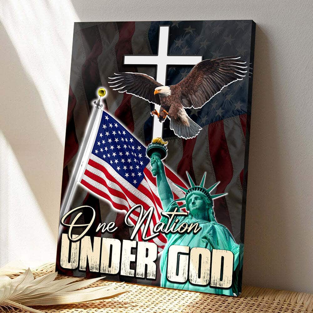 Scripture Jesus Christ One Nation Under God Bible Verse Canvas Print ...