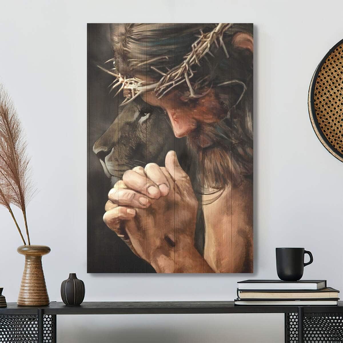 Portrait God Bible Verse Jesus The Power Of Prayer Canvas Wall Art ...