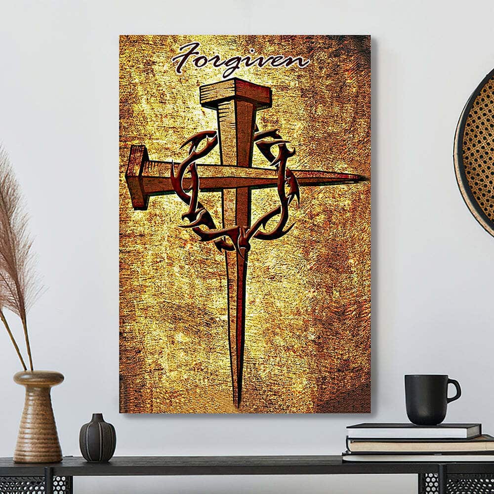 Jesus Christ Scripture Bible Verse Forgiven Canvas Print - PODRoyal