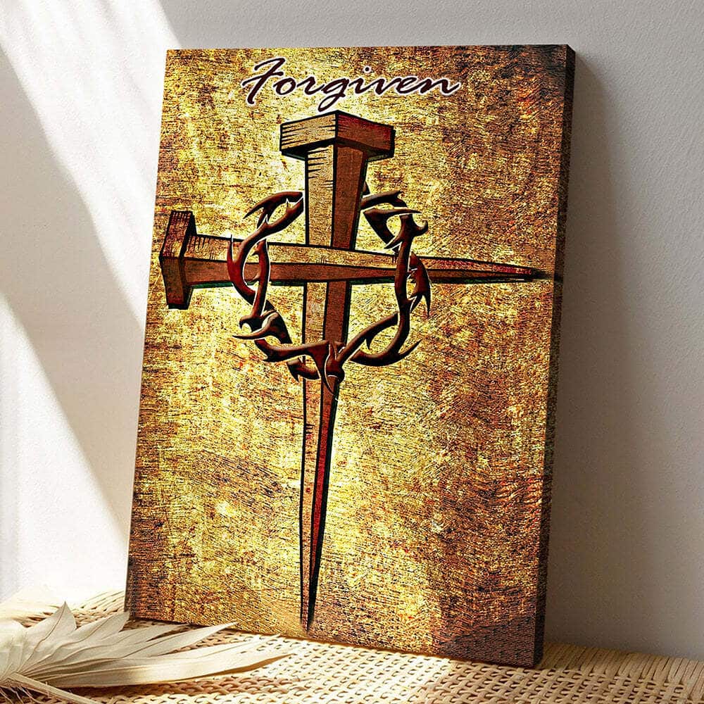 Jesus Christ Scripture Bible Verse Forgiven Canvas Print - PODRoyal