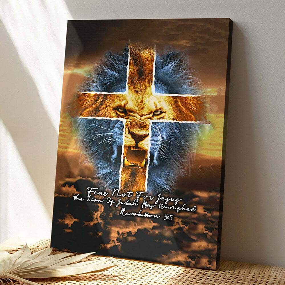 Jesus Art Bible Verse Painting Fear Not Lion Of Judah Canvas Print ...