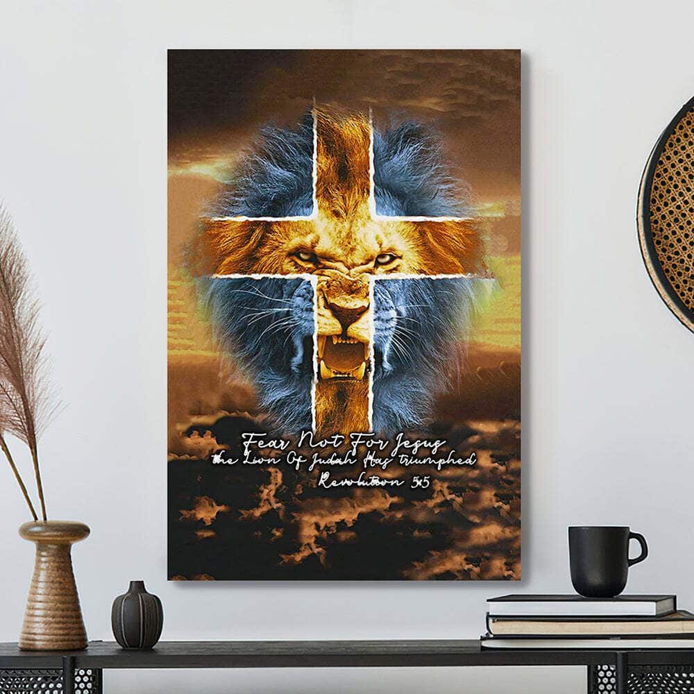 Jesus Art Bible Verse Painting Fear Not Lion Of Judah Canvas Print ...