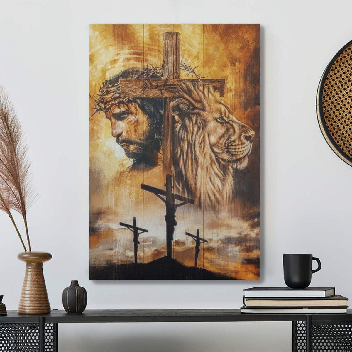 Christian Jesus And Lion Amazing Bible Verse Canvas Print - PODRoyal