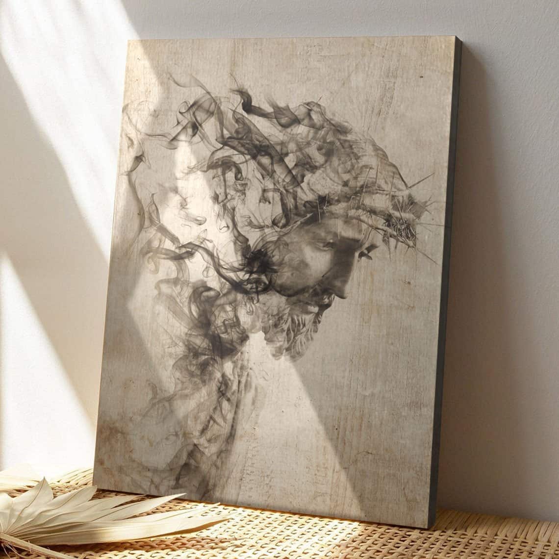 Christian Jesus Shadow Bible Verse Canvas Print - PODRoyal