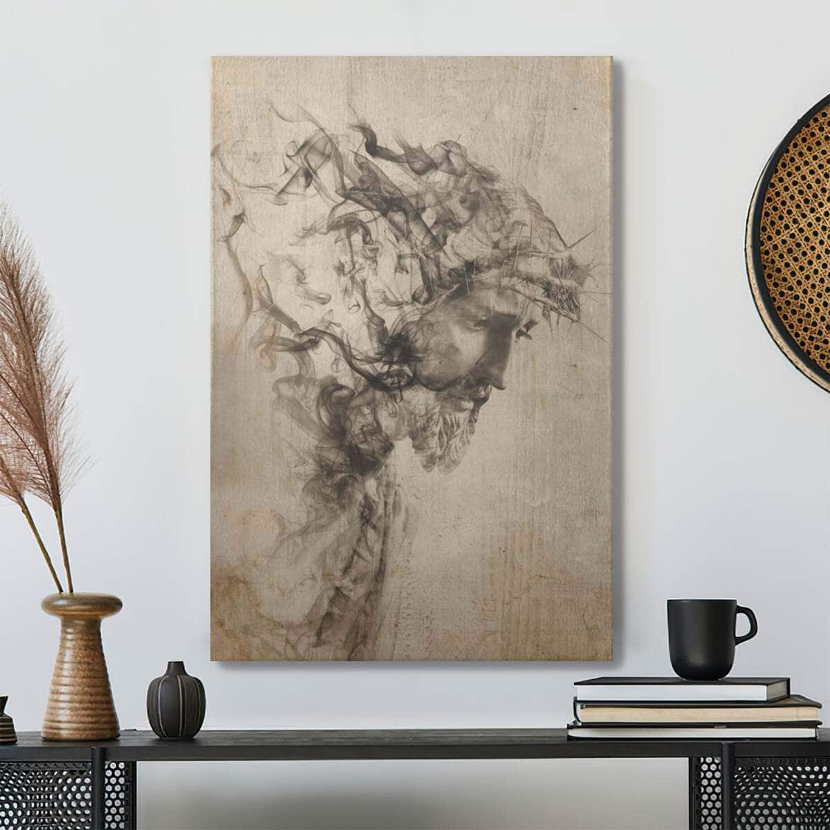 Christian Jesus Shadow Bible Verse Canvas Print - PODRoyal