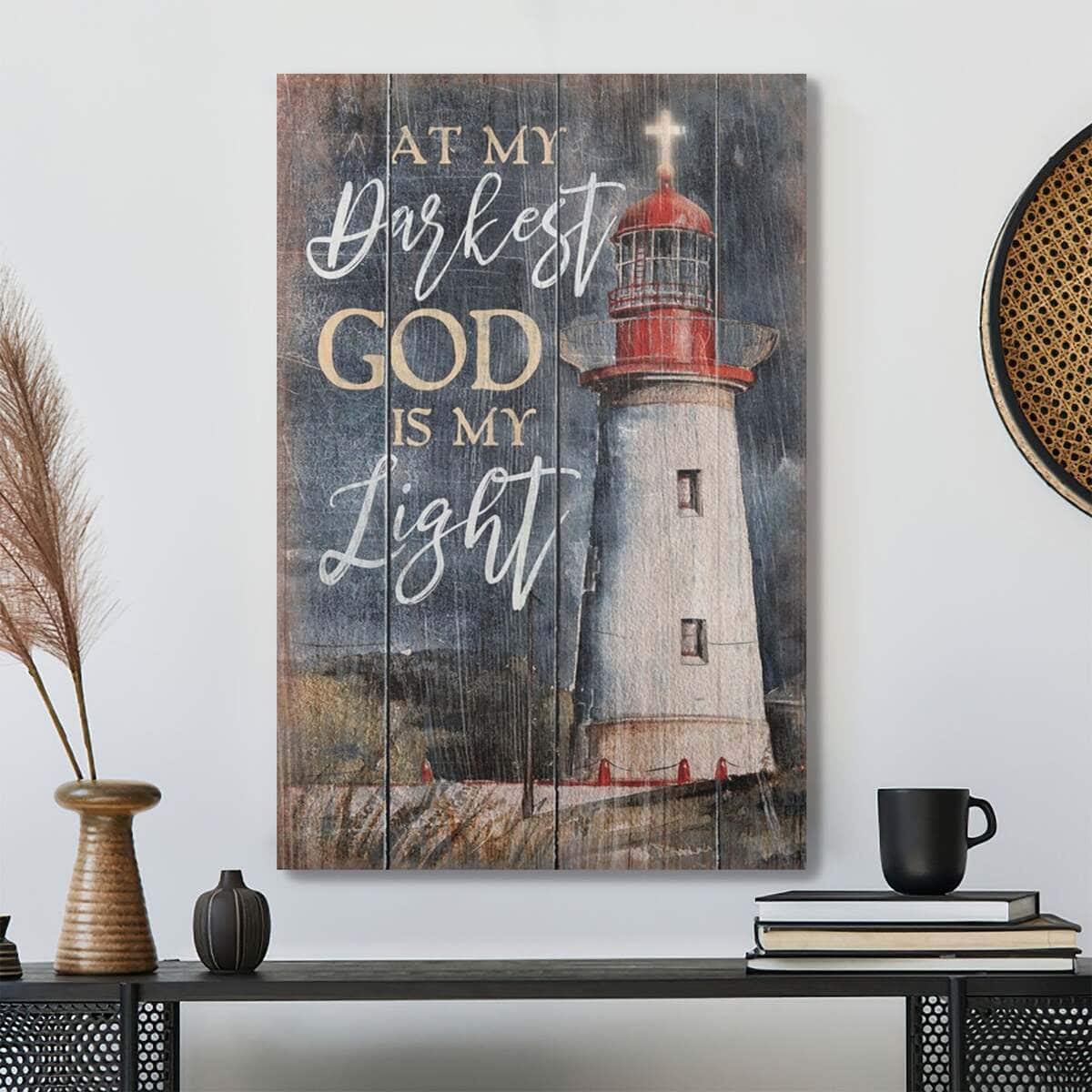 Christian Jesus At My Darkest God Is My Light Bible Verse Poster Print ...