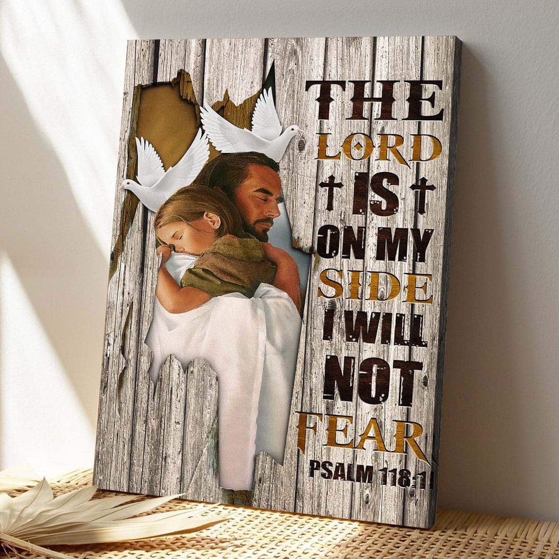 Christian Jesus The Lord Is On My Side Bible Verse Canvas Print - PODRoyal