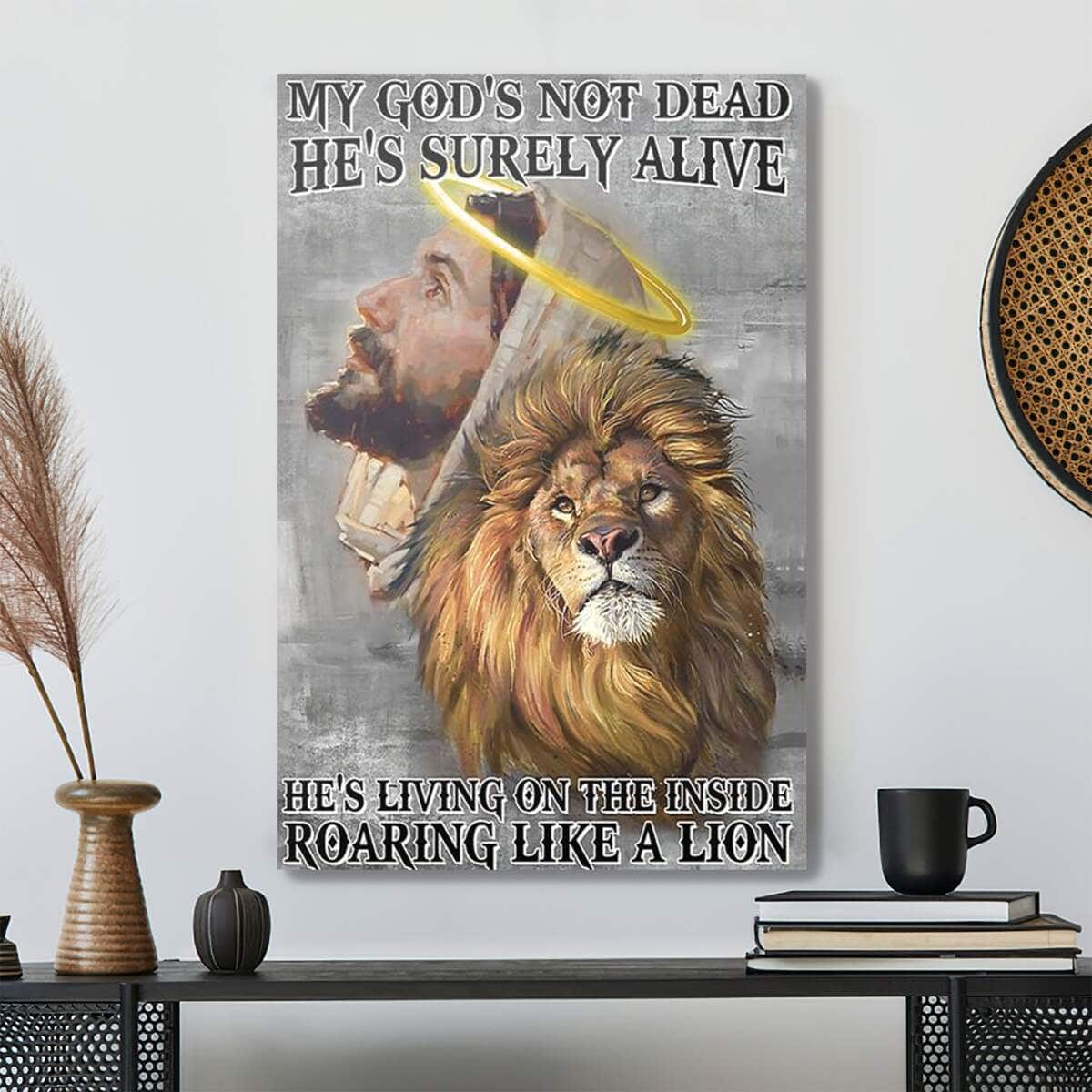 Jesus And Lion Bible Verse Jesus Roading Like A Lion God Jesus Canvas ...