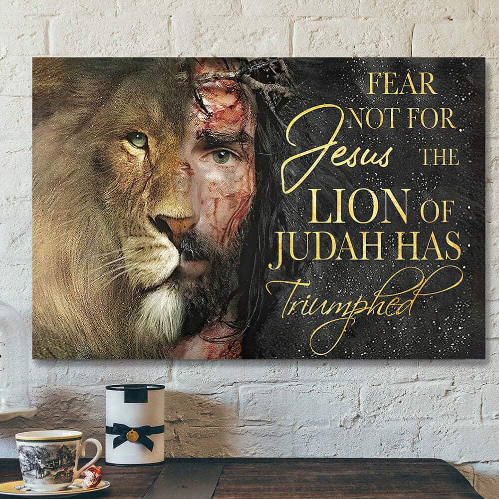 Jesus Christ Scripture The Lion Of Judah Has Triumphed Canvas Wall Art ...