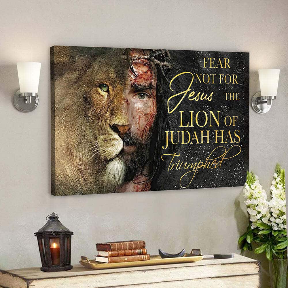 Jesus Christ Scripture The Lion Of Judah Has Triumphed Canvas Wall Art ...