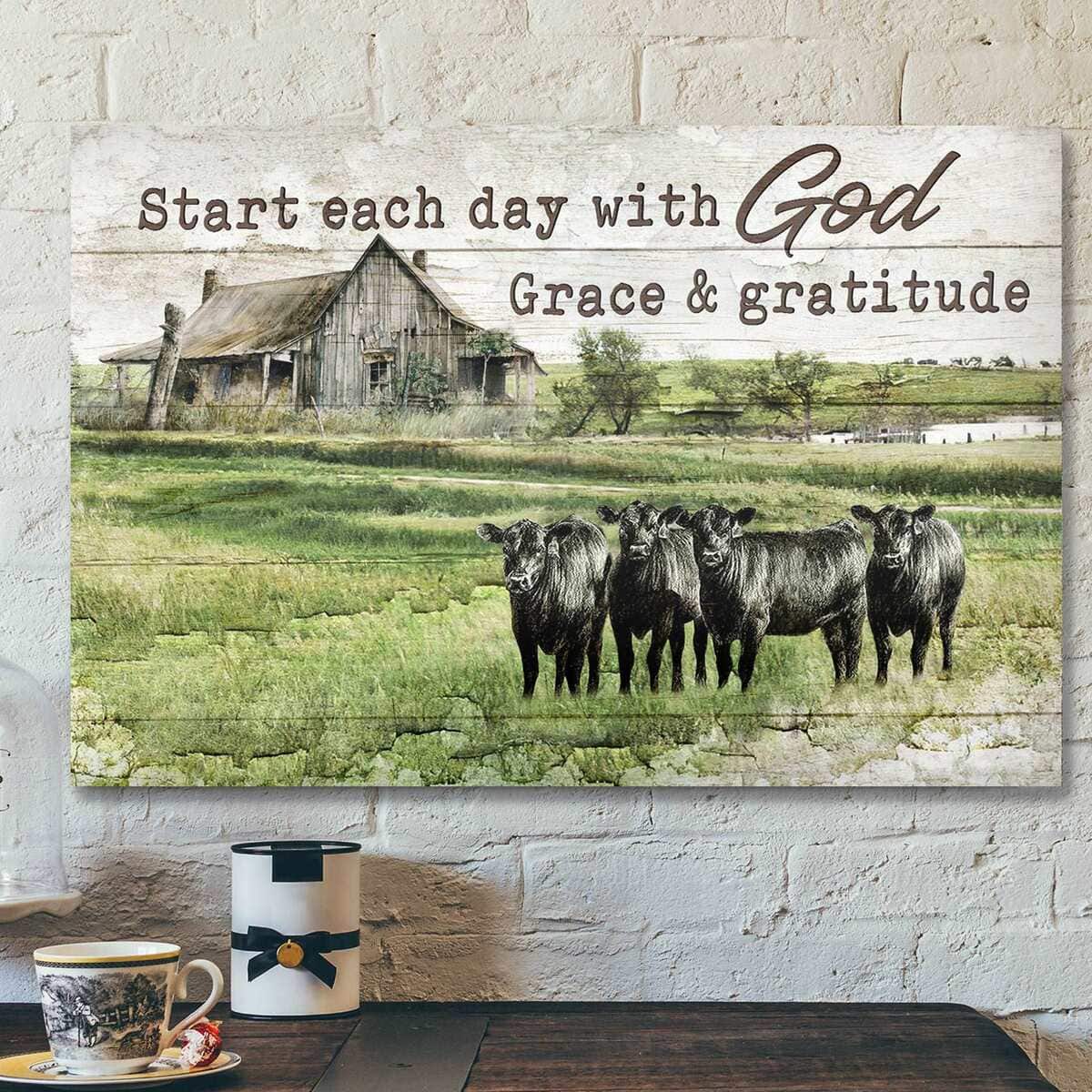 Angus Cows Start Each Day With God Grace And Gratitude Bible Verse ...