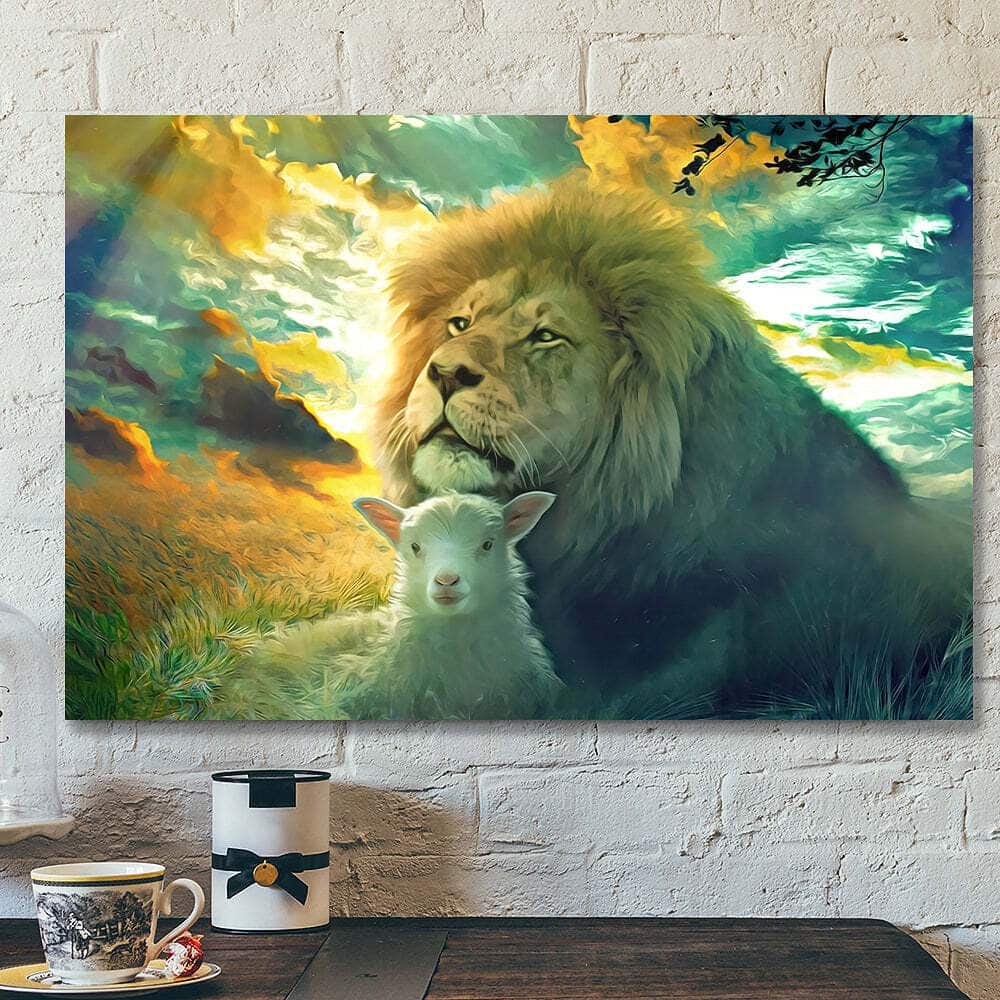 Lion Jesus Christ Bible Verse Scripture Religious Canvas Wall Art ...