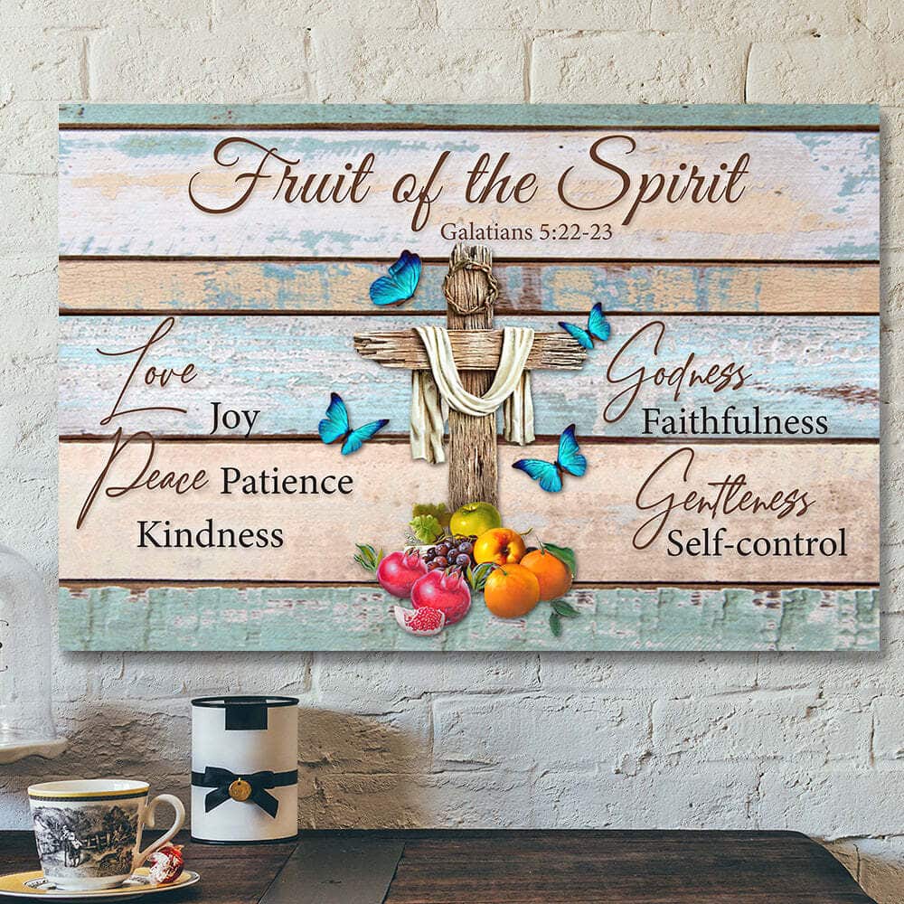 Truit Of The Spirit Jesus Christ Bible Verse Scripture Canvas Wall Art ...