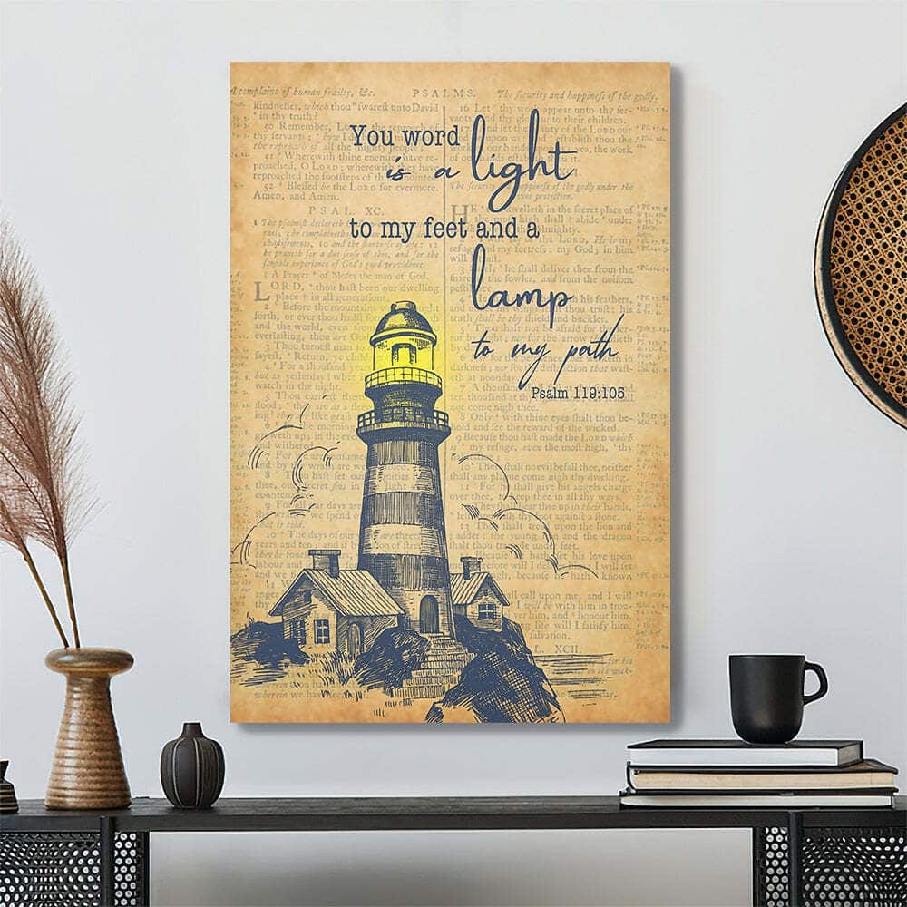 You Word Is A Lamp To My Feet Lighthouse Jesus Lion Jesus Bible Verse ...