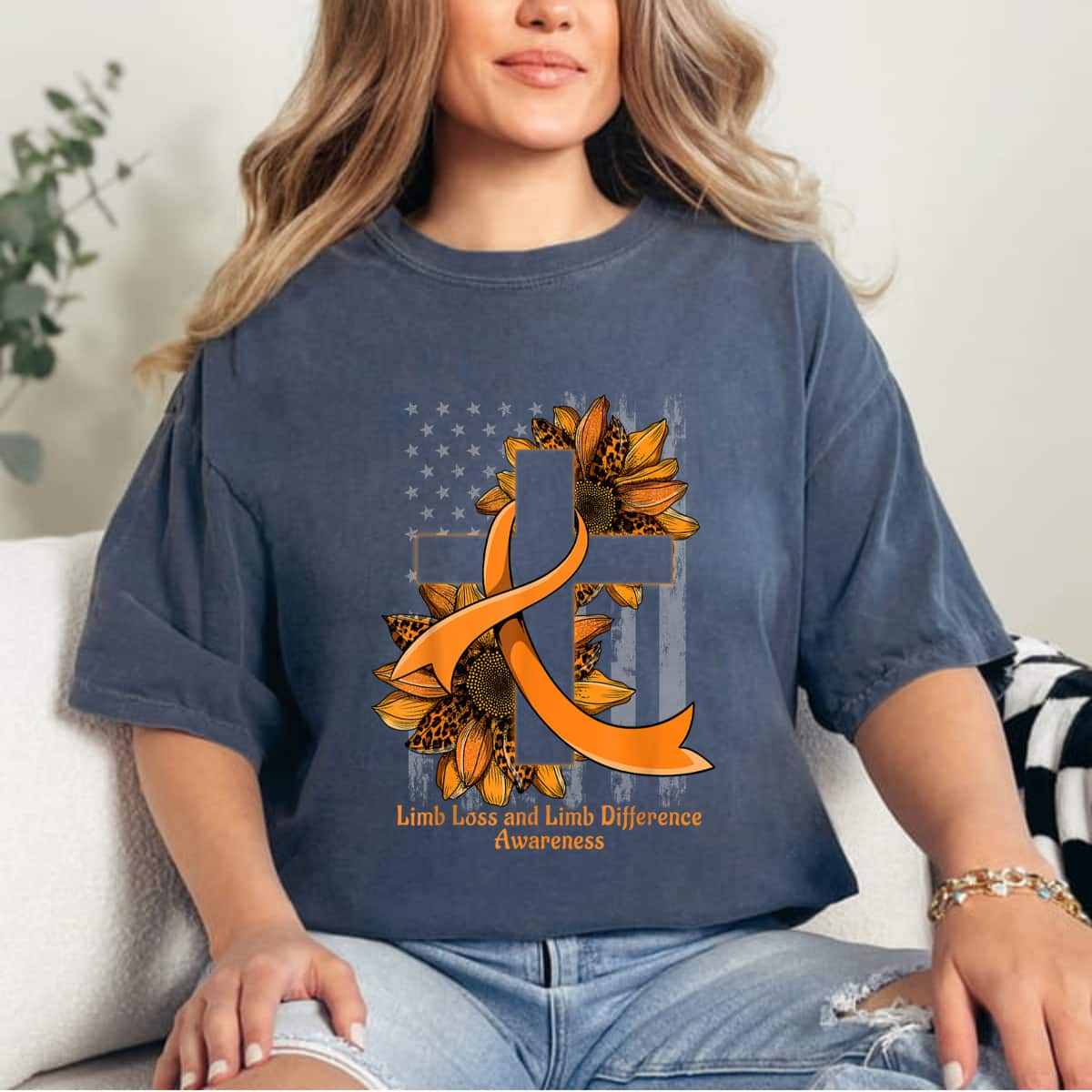 Christian Cross Limb Loss And Limb Difference Awareness T-Shirt - PODRoyal