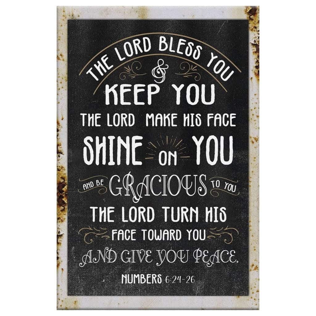 Numbers 624-26 The Lord Bless You And Keep You Rustic Farmhouse Canvas ...